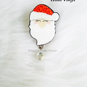 Santa Badge Reel Santa Badge Holder Christmas Badge Reel | Etsy