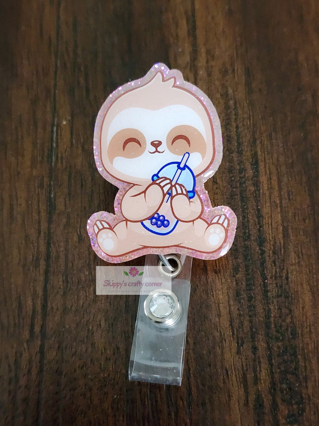 Boba Sloth Bear Badge Reel| Animal Badge Reel| Medical Id Holder| Badge ...
