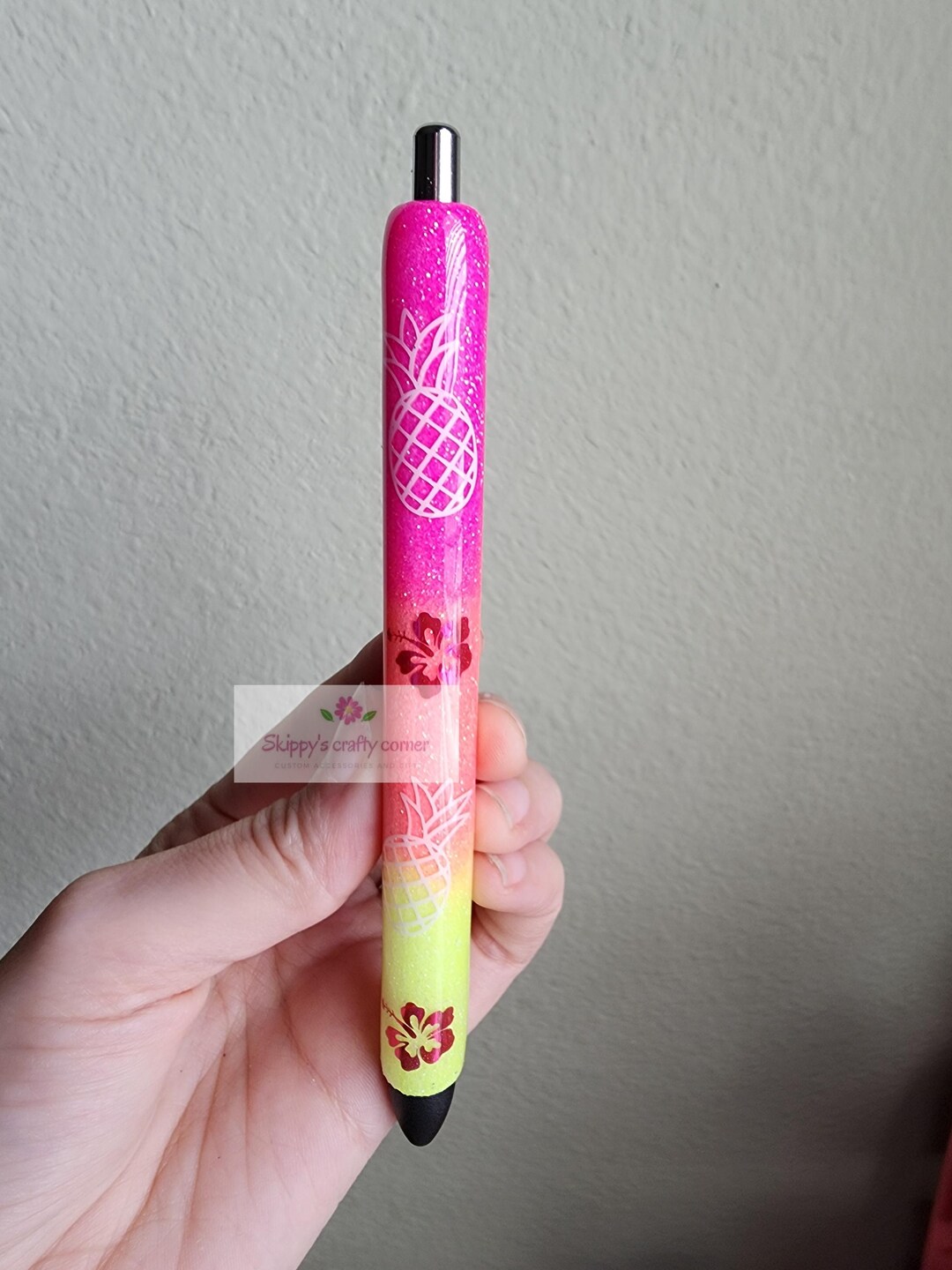 Pink Pineapple Pen| Summer Pen| Glitter Pen| Personalized Glitter Pen ...