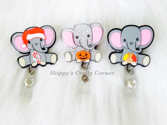 Elephant Badge Reel Elephant Badge Holder Retractable Badge | Etsy