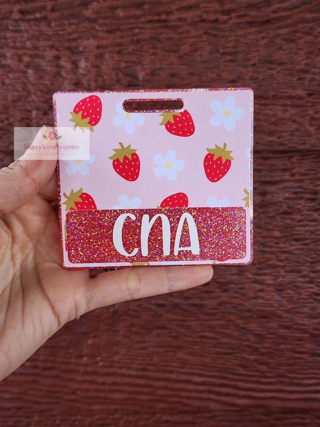 Strawberry Badge Buddy| Summer Badge Buddy| Badge Buddy Custom ...