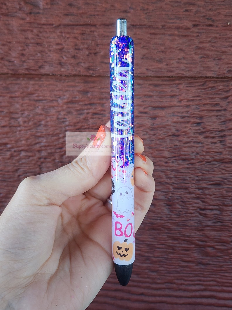 Halloween Print Glitter Pen| Glitter Pen| Halloween Pen| Personalized ...