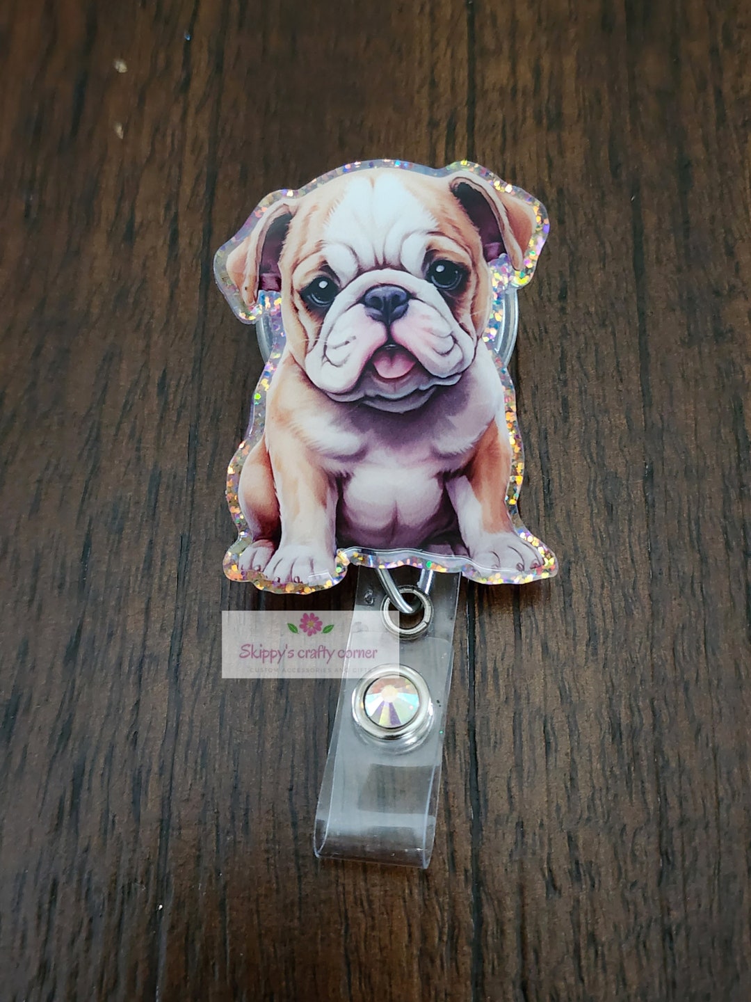 English Bulldog Badge Reel| Dog Badge Reel| Animal Badge Reel| Puppy ...
