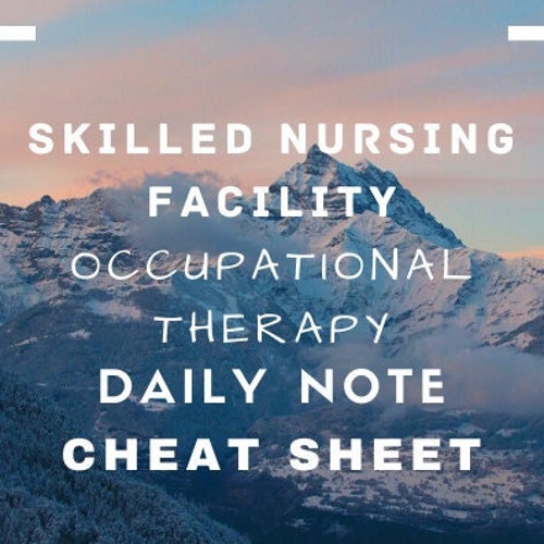 SNF OT Daily Notes Cheat Sheet Template Occupational - Etsy