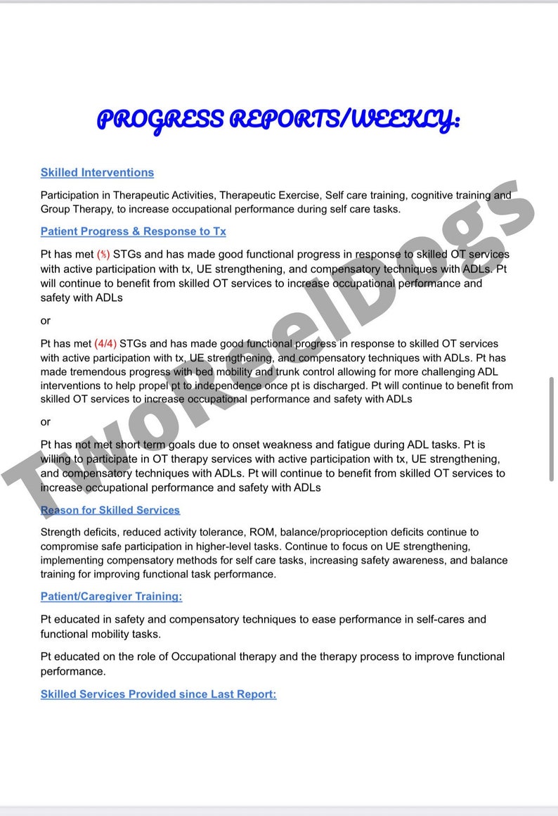 Skilled Nursing Facility OT Cheat Sheet Bundle - Evaluations - Template ...