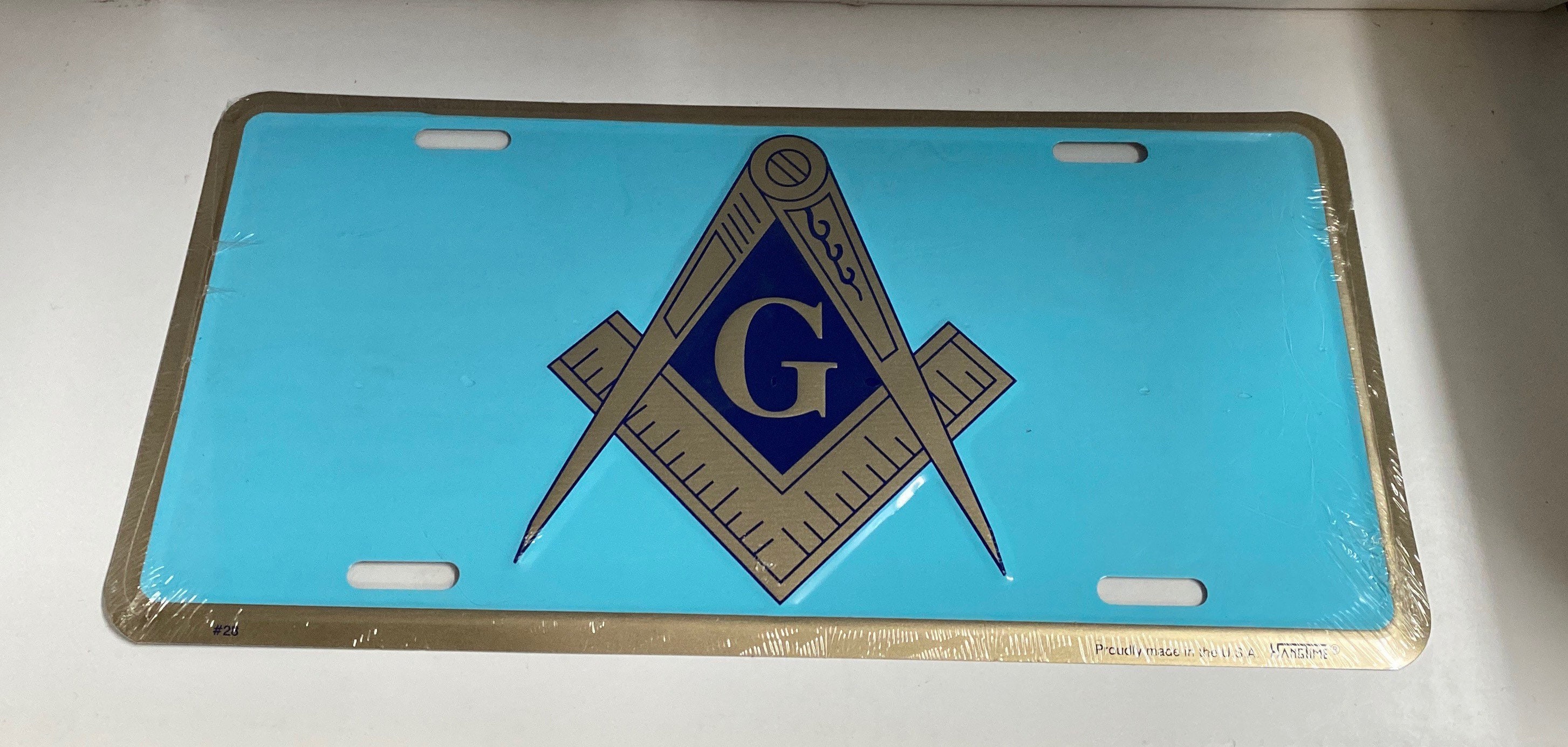 Masonic Mason Acrylic Mirror License Plate with Color Emblem | Etsy