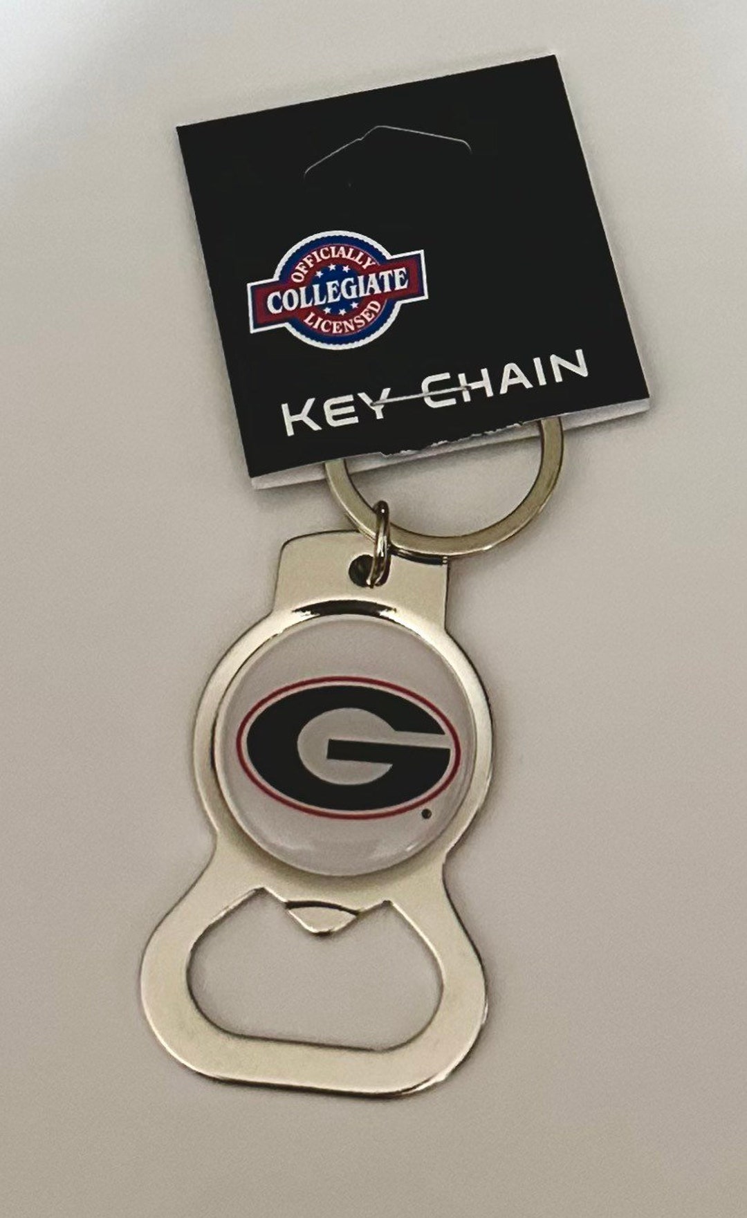 Personalized COLLEGIATE Georgia BULLDOG Bottle Opener Keychain Extra ...