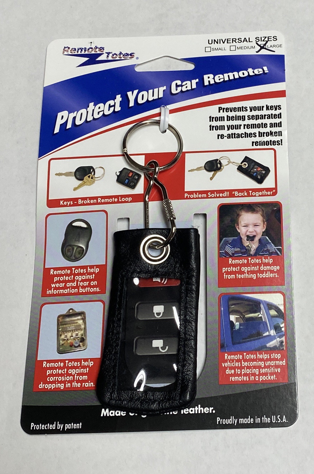 Auto Alarm Leather Remote Key Fob Case Cover Protector Universal Car ...