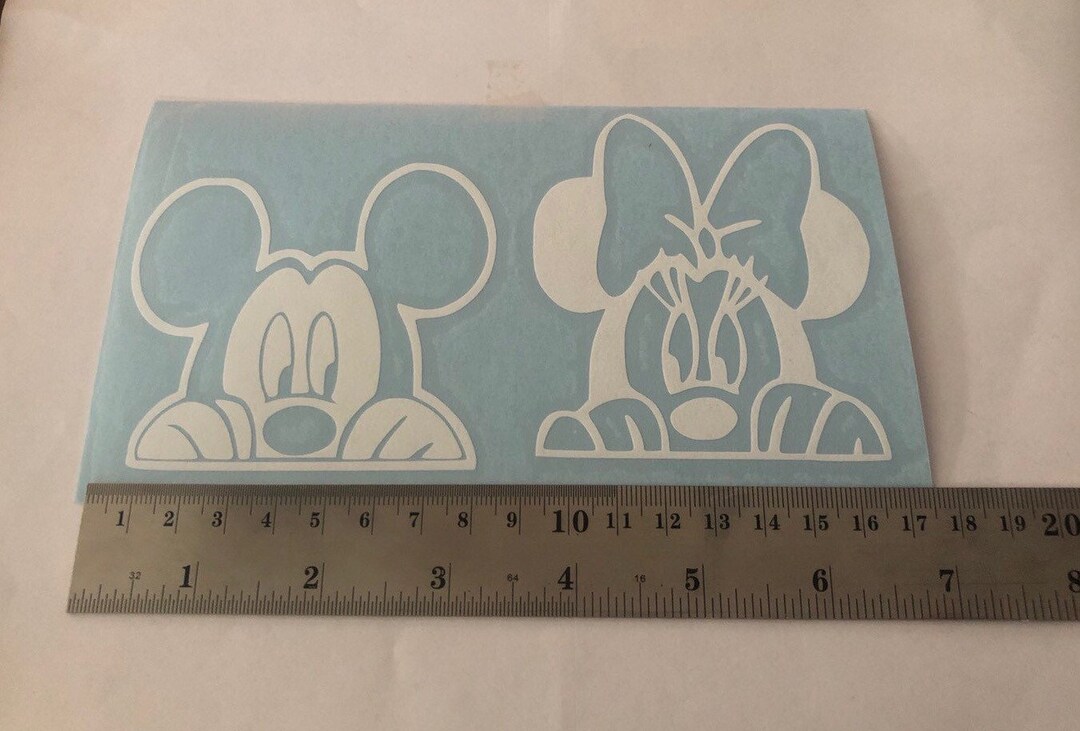 Mickey & Minnie Peaking Set of Vinyl Decal Car , Truck Suv or Van ...
