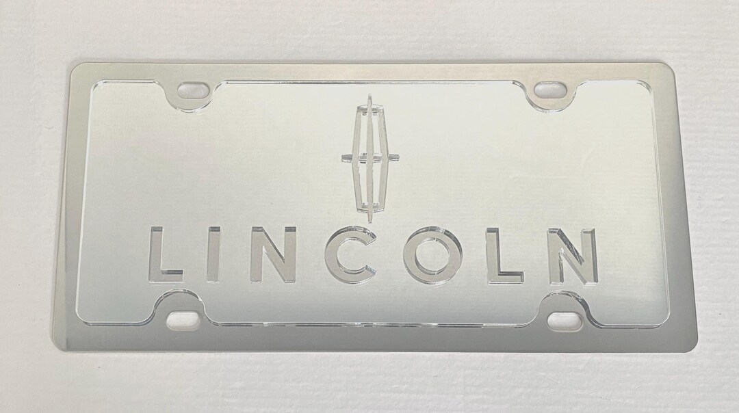 Lincoln Emblem License Plate: 3D Acrylic Mirror on Stainless Steel - Etsy