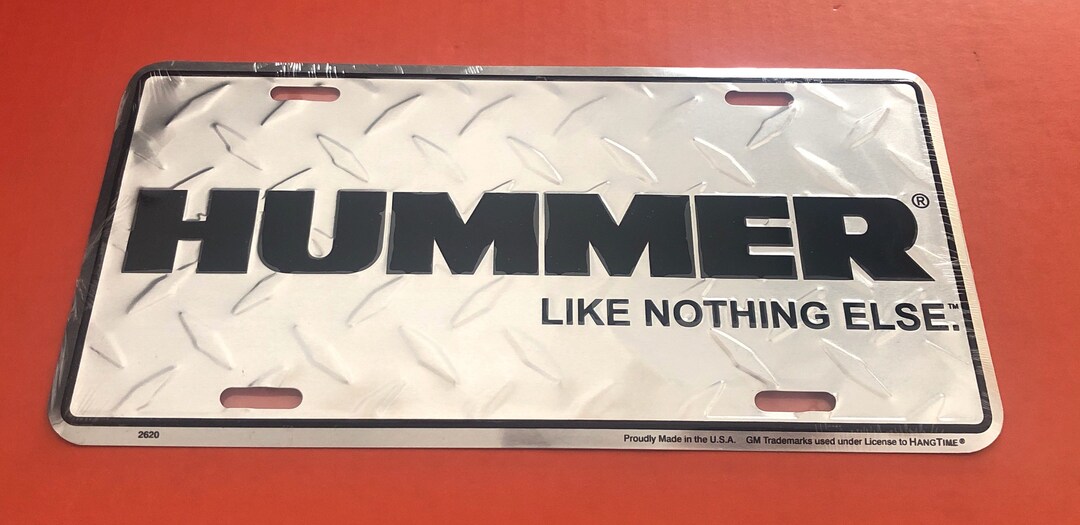 Hummer ( Like Nothing Else ) Silver Metal Aluminum Diamond License ...
