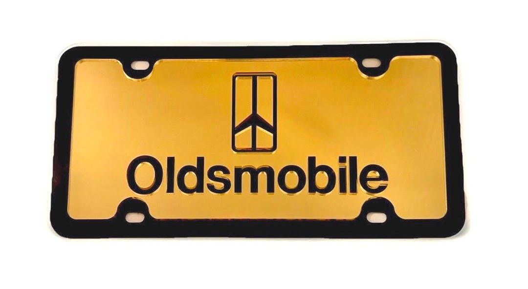 Oldsmobile Emblem License Plate: Gold Acrylic on Stainless Steel - Etsy
