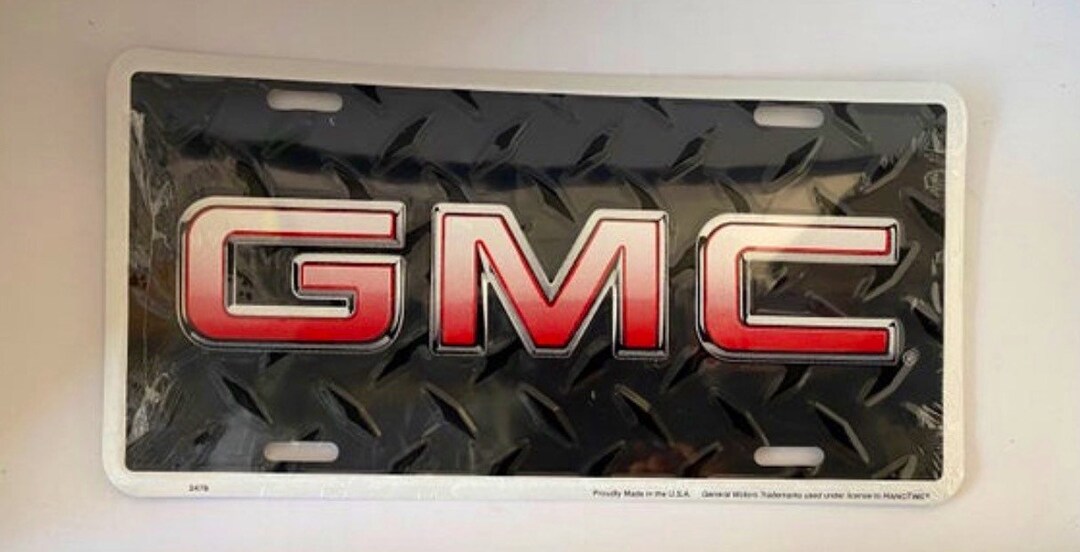 GMC Metal Aluminum Embossed License Plate or 3D GMC Logo on Stainless ...