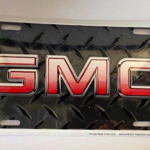 GMC Metal Aluminum Embossed License Plate or 3D GMC Logo on Stainless ...