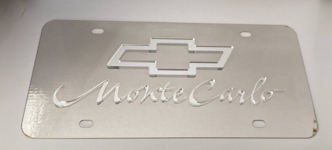 Monte Carlo Chevy 3D L/W or Acrylic Cut Out on Stainless Metal License ...