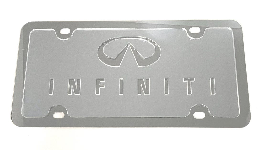 Infiniti License Plate: Acrylic Logo on Stainless Steel - Etsy