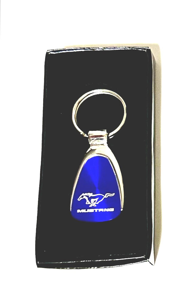Personalized Mustang Keychain: Chrome Metal Car Logo, Custom Name ...