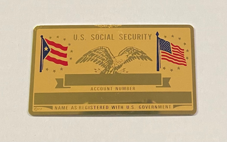 Vintage Gold Brass Blank Social Security Card Plate . Can Be ...
