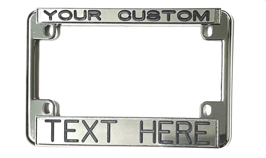 Custom Engraved Motorcycle License Plate Frame - Stainless Steel - Etsy