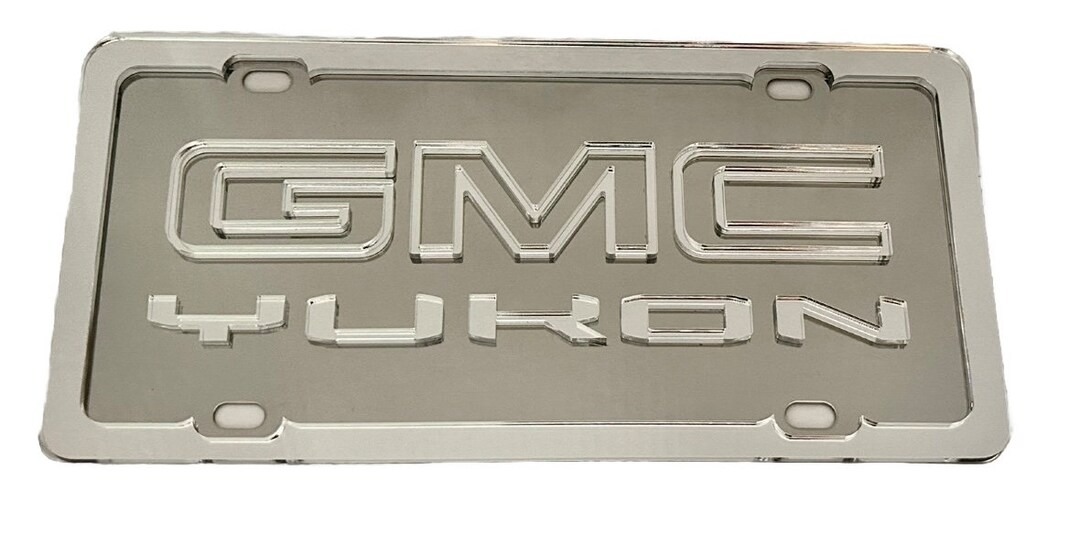 3D GMC Yukon or Denali Emblem Badge Acrylic Mirror Logo Word With Frame ...