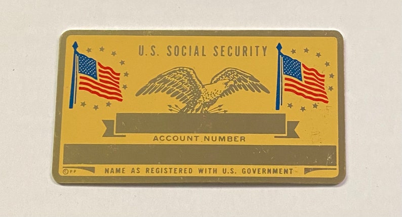 Vintage Gold Brass Blank Social Security Card Plate . Can Be ...