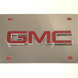 GMC Metal Aluminum Embossed License Plate or 3D GMC Logo on Stainless ...