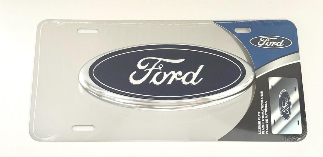 Ford 3D Logo Stainless Steel License Plate: Standard Size . Different ...