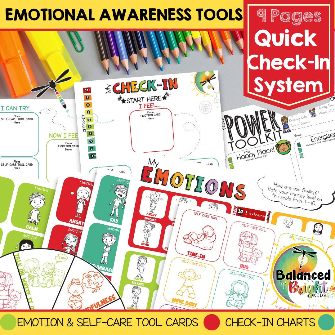 Zones of Emotions Quick Check-in Pack: Self-awareness of Emotions, Self ...