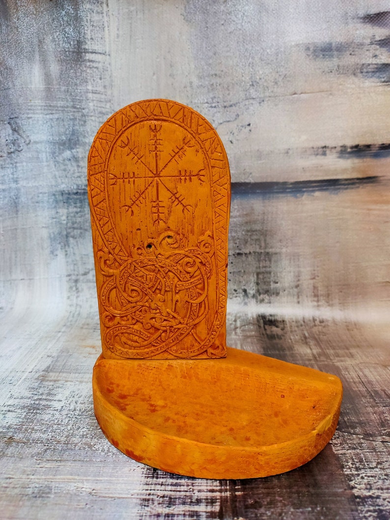 Viking Runic Stone, Aegishjalmur Backflow Incense Burner Stone ...