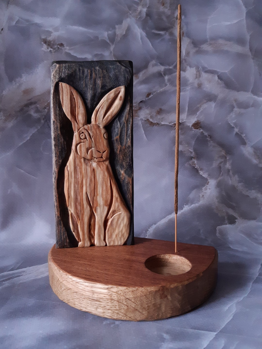 SPIRIT ANIMAL ALTAR Decor - Rabbit/bunny Incense Stick Burner - Wooden ...