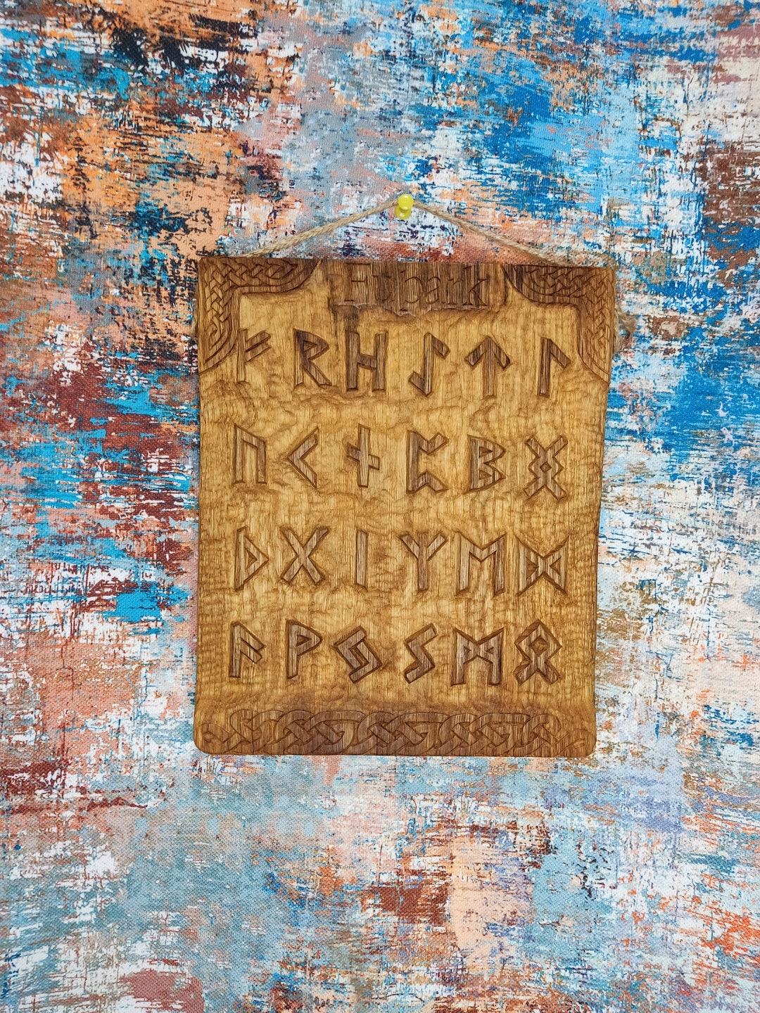 Runic Alphabet Wall Hanging, Runes Set, Elder Futhark Runes Set ...