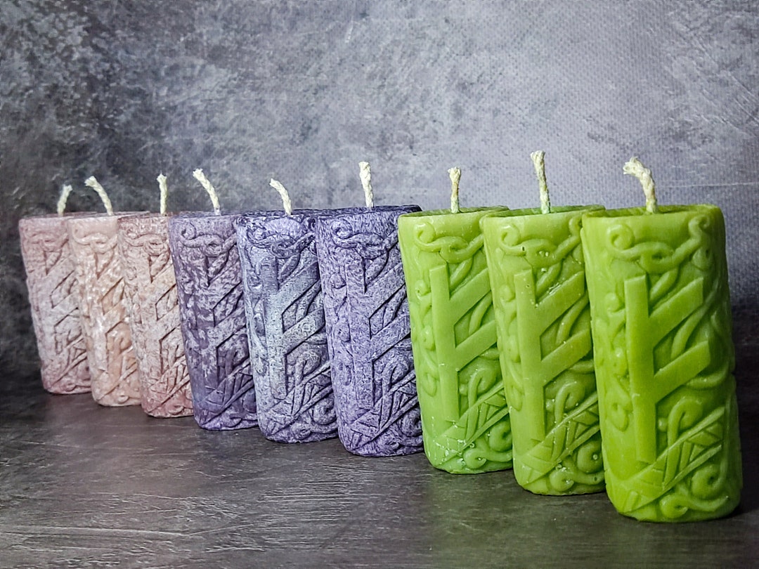 Nine Candles Set, Runic Norse Candle, Runes Norse Deity Candles, Candles for the Norse God, Rune ...