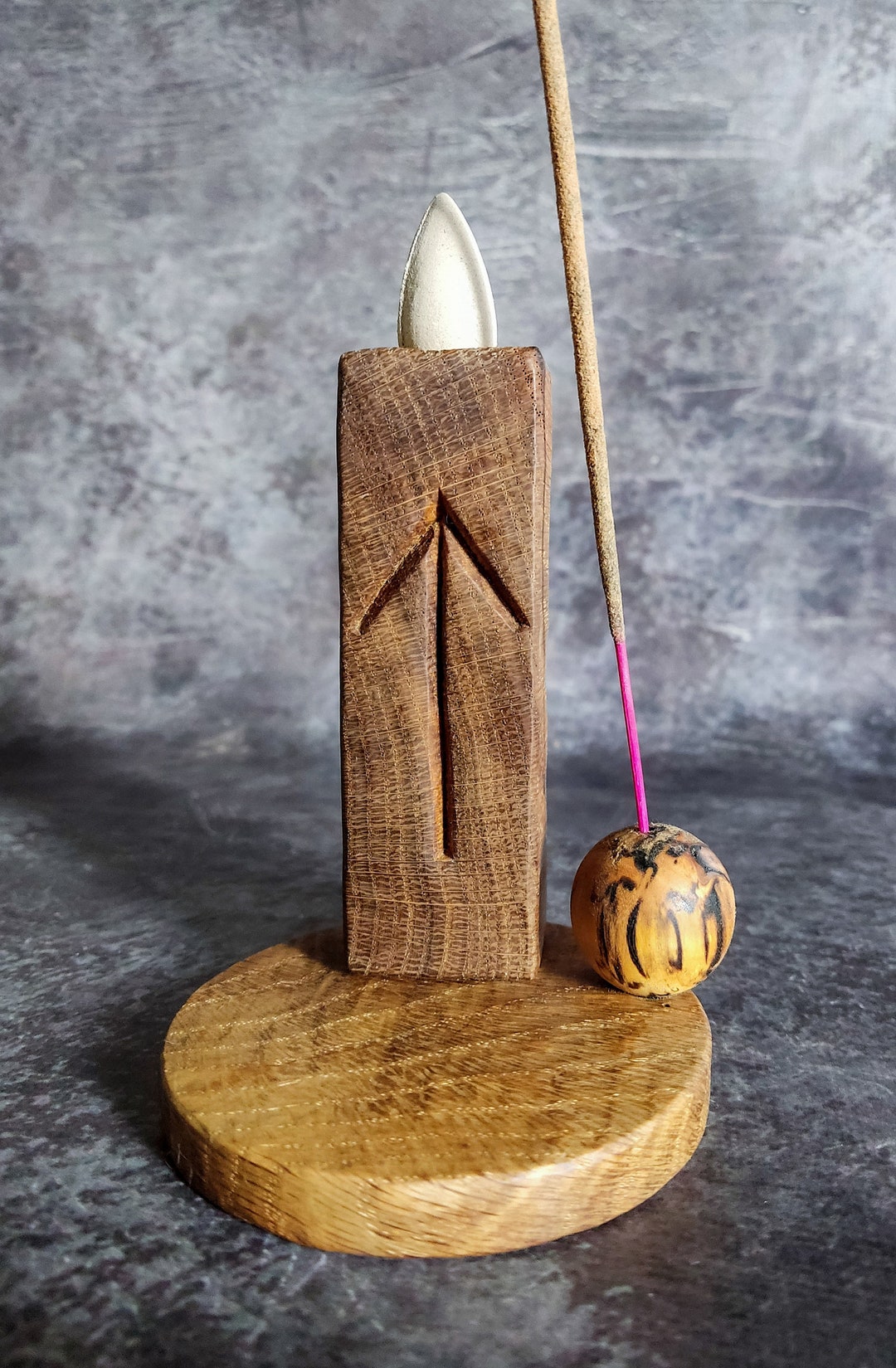 Runes Incense Stand Burner for Sticks and Cone, Runic Obelisk Backflow ...