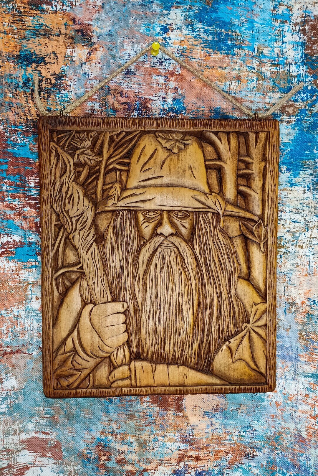 Wizard Wall Art Bas-relief, Fantasy Solid Wood Bas-relief, Picture of ...