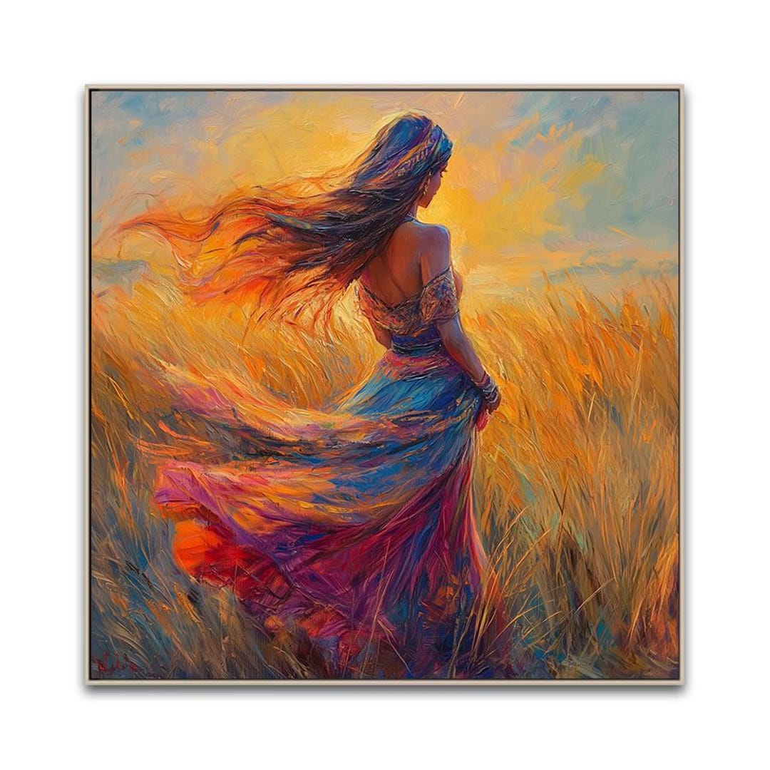 Beautiful Woman Oil Painting on Canvas / Modern Wall Art Painting ...