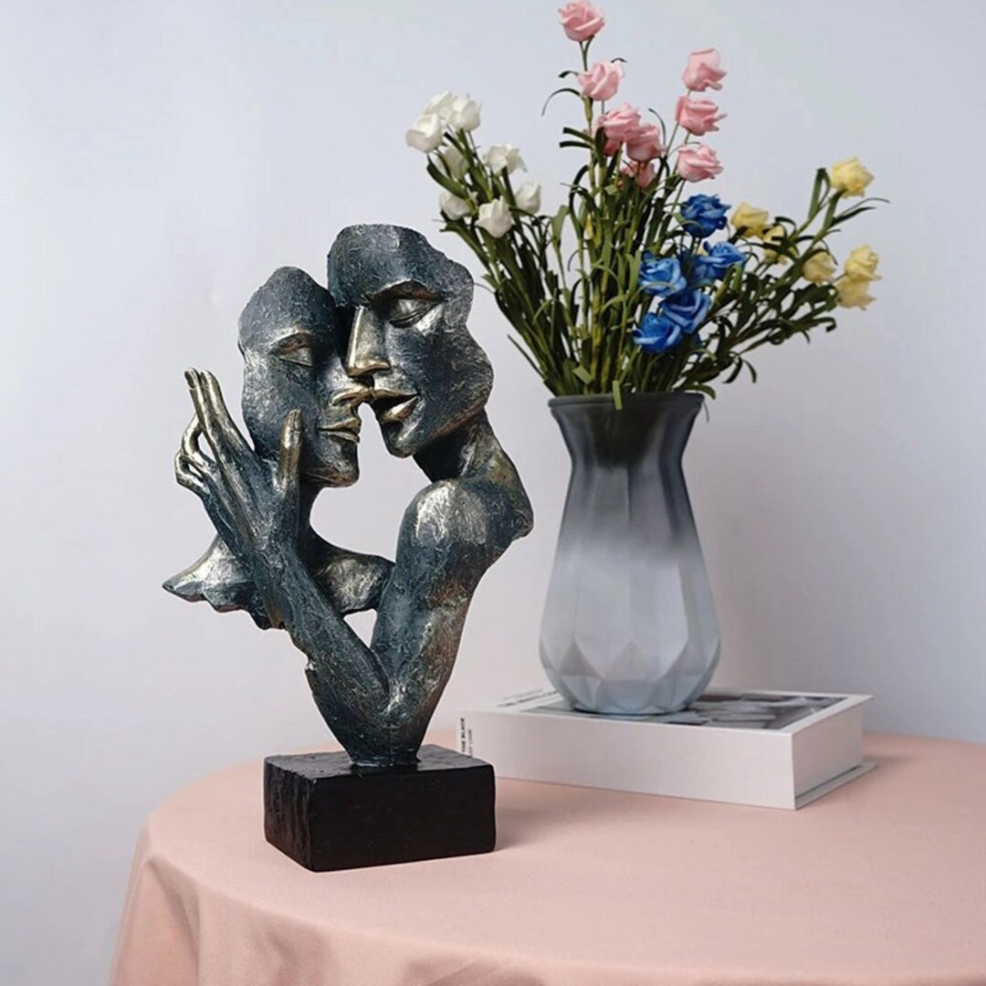 Abstract Couple Sculpture / Modern Home Decor / Couple Hugging ...