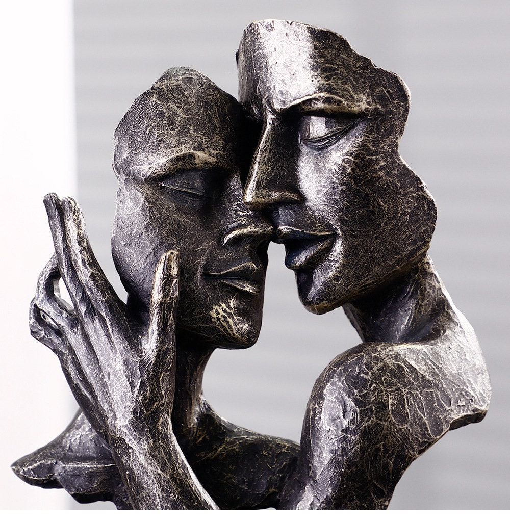 Abstract Couple Sculpture / Modern Home Decor / Couple Hugging ...