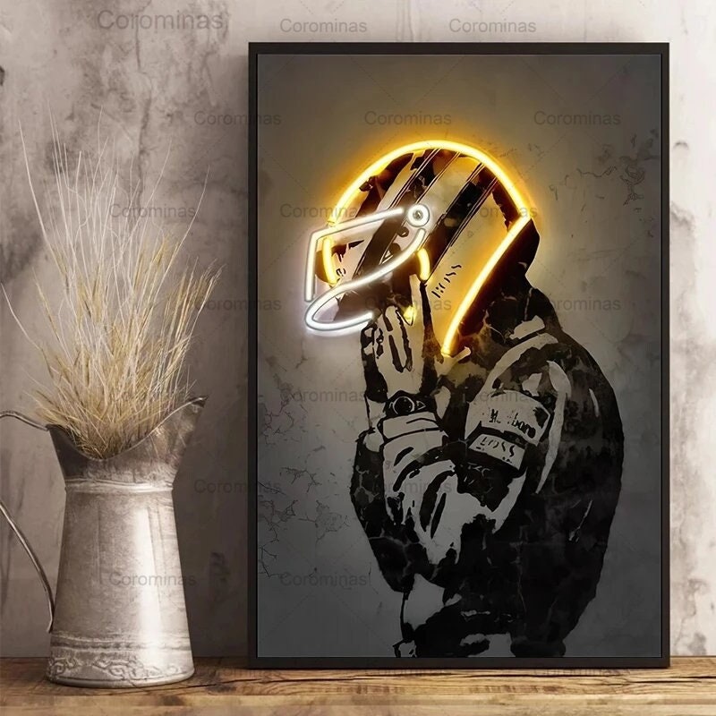 Ayrton Senna F1 Poster Without a Frame/ Art Print on Canvas Looks Like ...