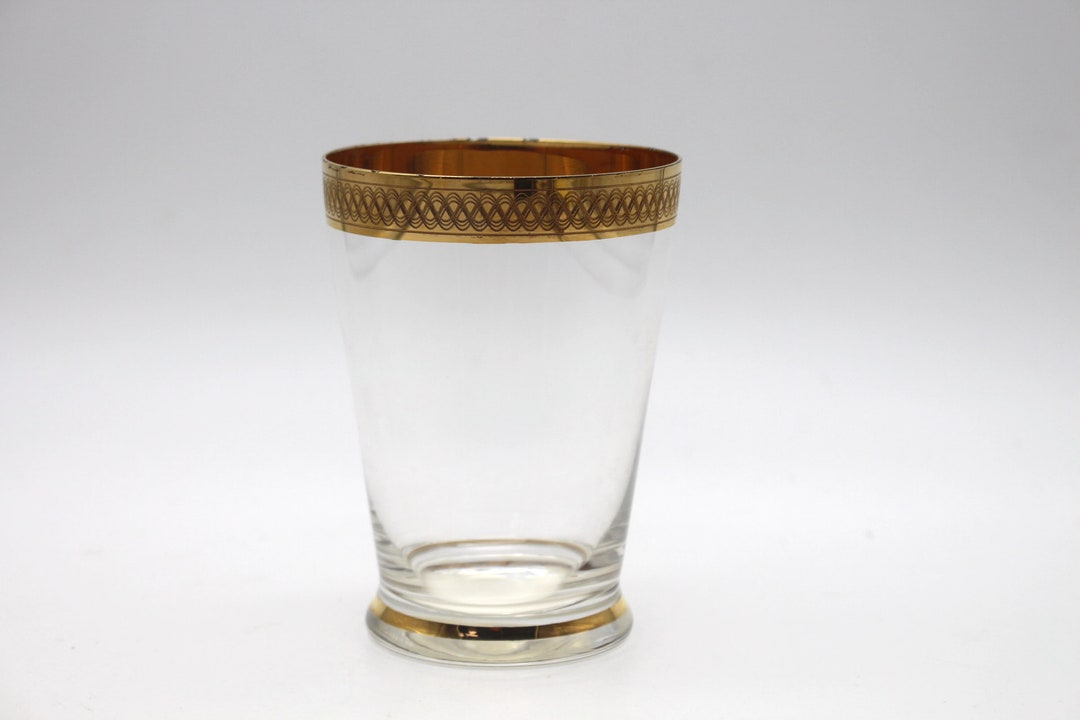 6 Lyngby Glass Tosca Water Glass With Gold Rim 10.7 Cm High - Etsy