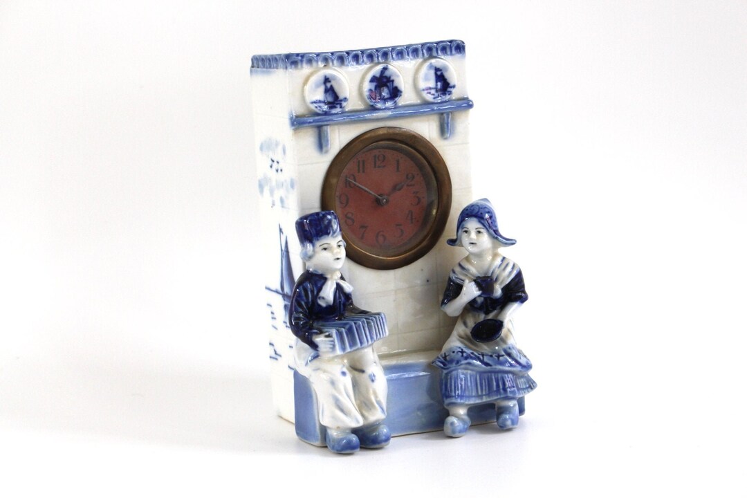 Rauenstein Chimney Watch Made of Porcelain Marketed Delft Blue White ...