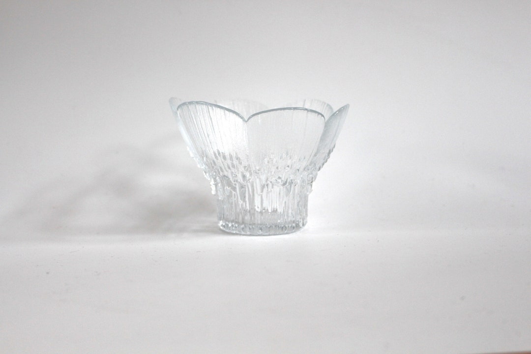 Ice Glass Bowl Made of Glass Round Heavy Dot Line 9 Cm Flower - Etsy