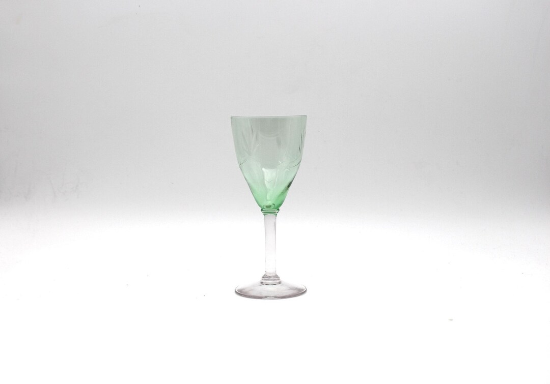 Old Green Uranium Glass Vaseline Glass White Wine Glass Round - Etsy