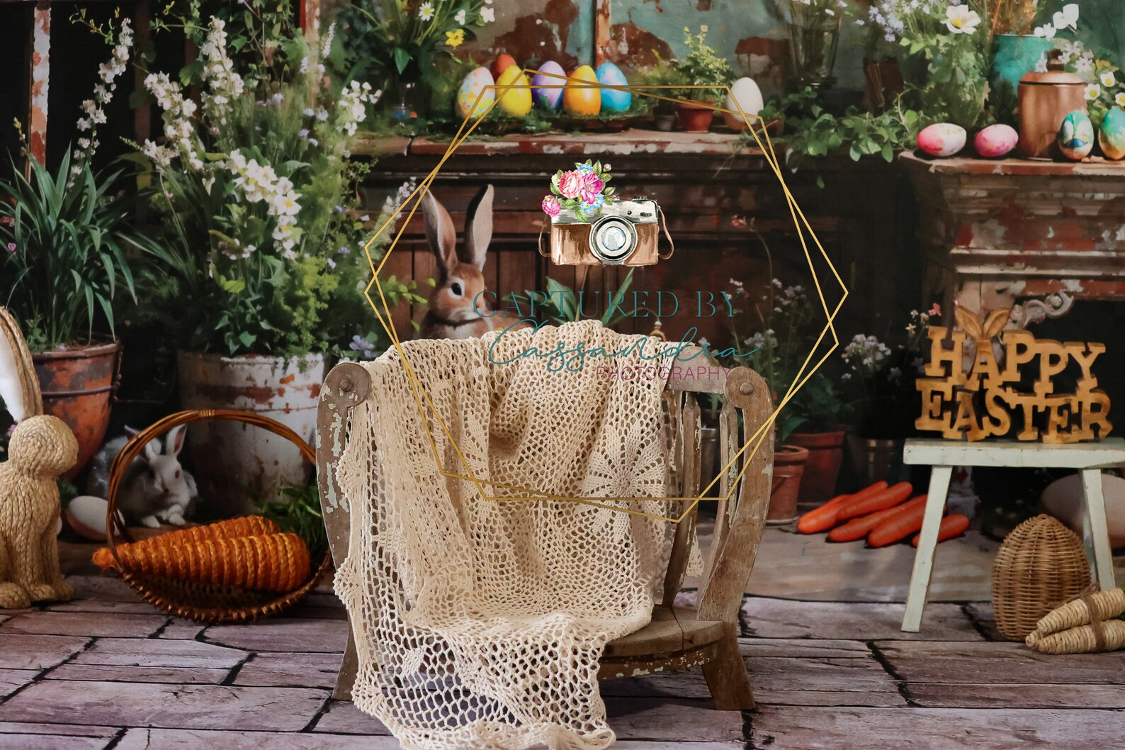 Easter Digital Backdrop for Photography, Kid Easter Photoshoot Digital ...