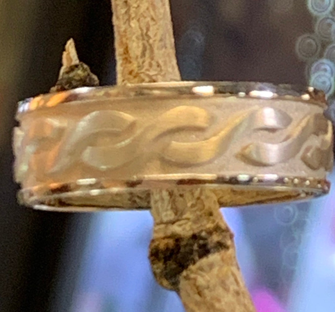 Handmade Wave Design Two Tone Wedding Band. 8MM - Etsy