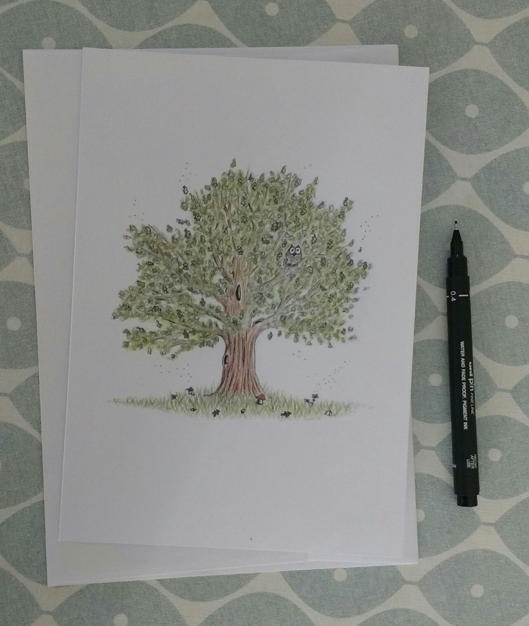 Oak Tree Card - Etsy