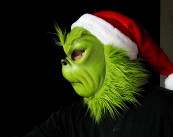 The Grinch Latex Mask, Jim Carrey Movie, Christmas Green Mask, Fuddy ...