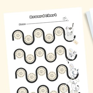 Printable Cats Reward Chart School Sticker Chart Toddler Routine Poster ...