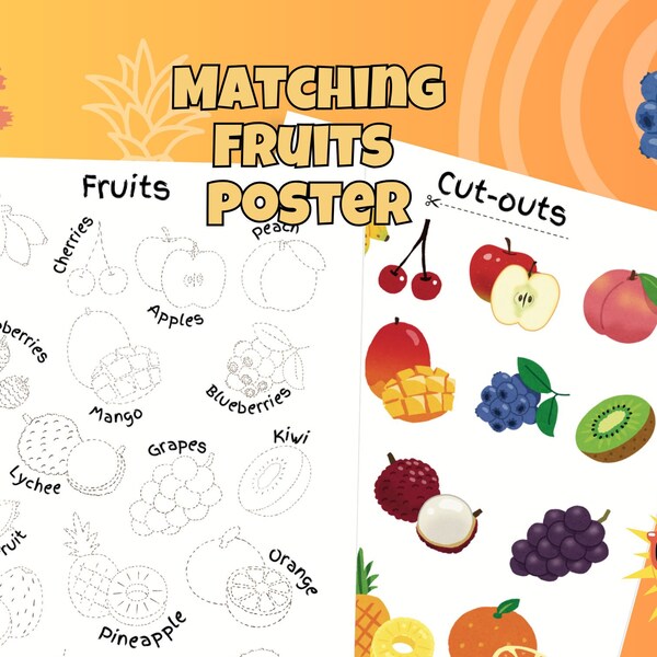 Fruit Matching Digital - Etsy