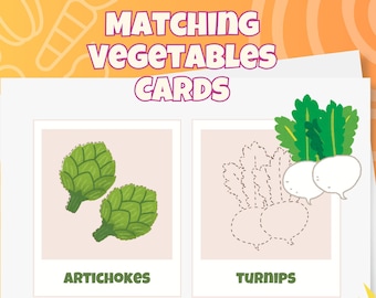 Vegetables Game Flashcards | Preschool Learning Cards | Montessori ...