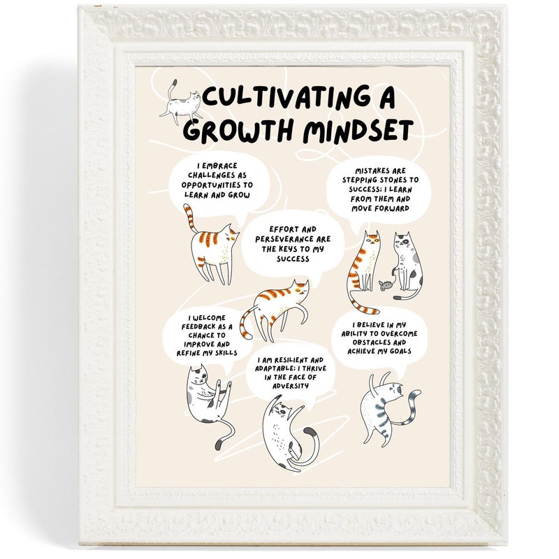 Motivational Cat Poster - Etsy
